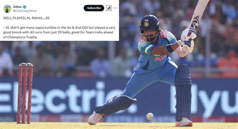 Great For Team India Ahead Of Champions Trophy Fans React After KL Rahul Hits Off