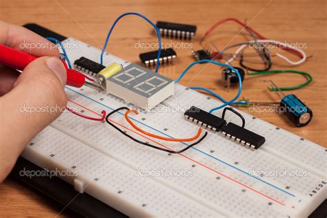 Testing Electrical Circuit On Breadboard Stock Photo By TomasMikula 13765277