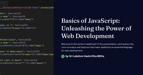 Basics Of JavaScript Unleashing The Power Of Web Development