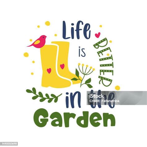 정원 가꾸기 손으로 쓴 글자 정신 건강 인용문 현대 타이포그래피 슬로건 인용 문자에 대한 스톡 벡터 아트 및 기타 이미지