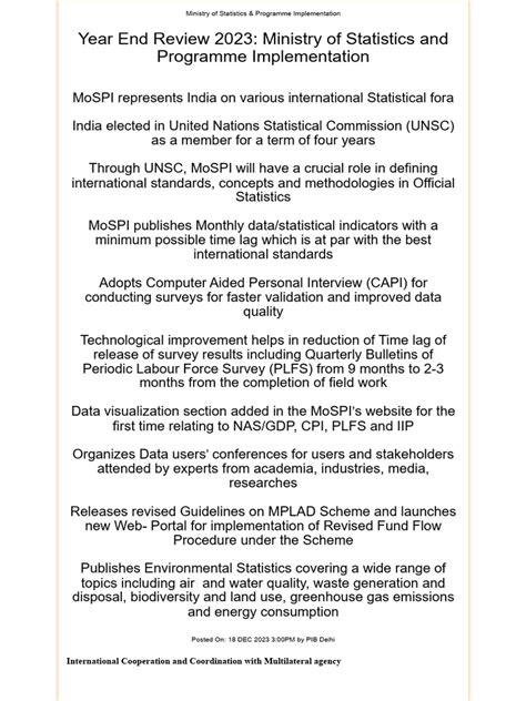 Ministry Of Statistics And Programme Implementation Pdf