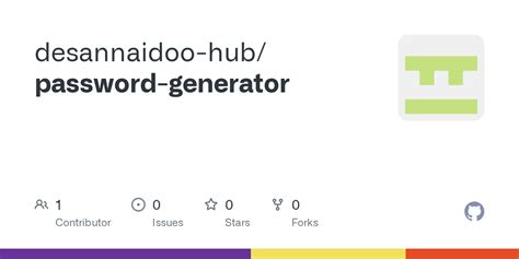 Github Desannaidoo Hubpassword Generator · Github