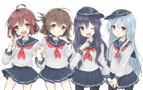 Hibiki Inazuma Ikazuchi And Akatsuki Kantai Collection Drawn By Tomo Futoshi Danbooru
