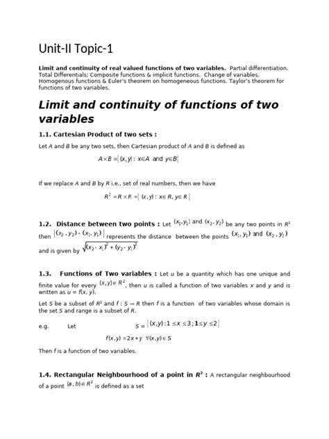 Unitiitopic1 Pdf Function Mathematics Continuous Function