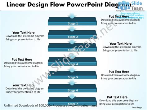 pdf business power point templates linear design flow diagram k sales