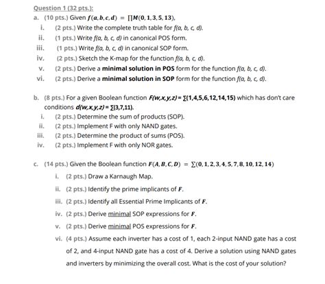 solved question 1 32 pts a 10 pts given f a b c d