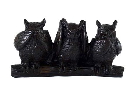 Owls On Perch Resin Blue Rainbow