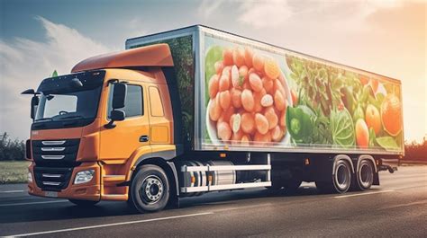 Premium Ai Image A Refrigerated Truck Transporting Perishable Goods Ai Generated
