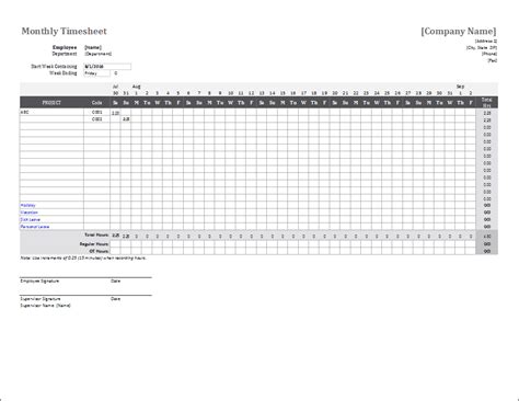 Employee Time Tracking Spreadsheet Free With Monthly Timesheet Template For Excel Db Excel