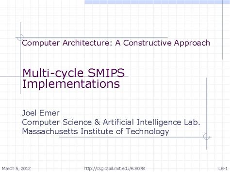 computer architecture a constructive approach multicycle smips