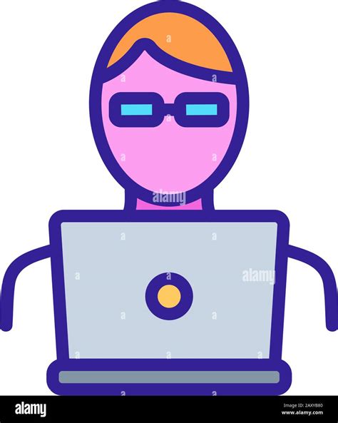 Programmer Icon Vector Isolated Contour Symbol Illustration Stock