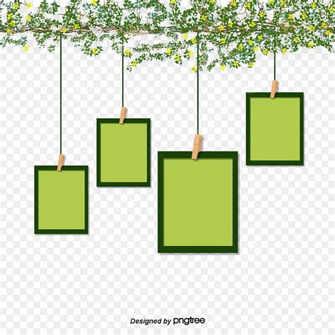 녹색 평촉 창의 액자 일러스트 조합 폴라로이드 사진 클립 아트 플랫 잎 Png 일러스트 및 Psd 이미지 무료 다운로드 Pngtree