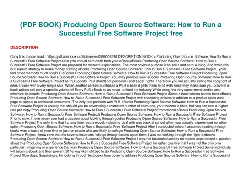 ppt pdf book producing open source software how to run a