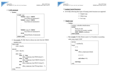 B.Sc. II (IV Sem) RDBMS & PL/SQL Unit-5 PL/SQL, Cursor and Trigger | PDF