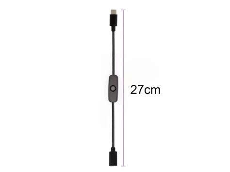 USB C Cable With Switch For Raspberry Pi 4 Kiwi Electronics
