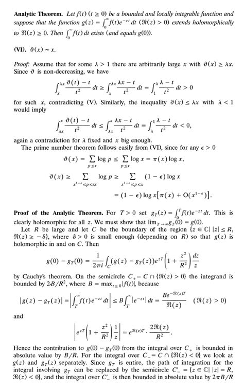 Complex Analysis Newmans Natural Proofanalytic Of Prime Number