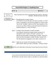 Excel Mini Project Graphing Linear Data On Excel Step By Step Course Hero