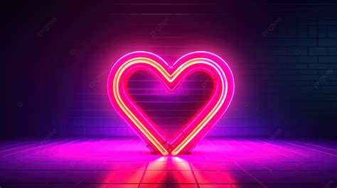 Retrowave 배경에 네온 심장 모양의 기호의 3d 일러스트 형광등 사이버펑크 배경 3d 빛 배경 일러스트 및 사진 무료 다운로드 Pngtree