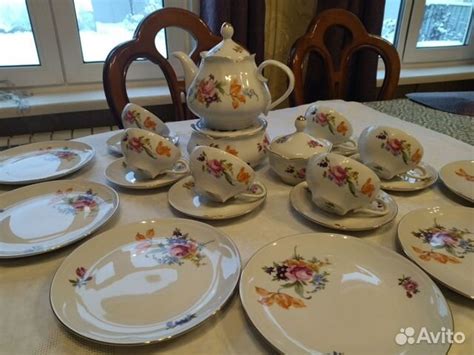 Сервиз мейсенский букет Ильменау ГДР чайный 21 пр купить в Москве ...