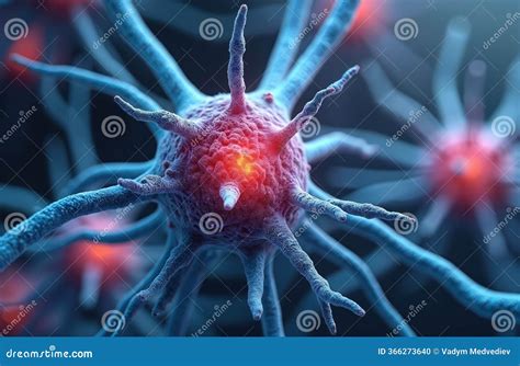Close Up Of Neuron Cells With Dendrites Concept For Neurology Brain