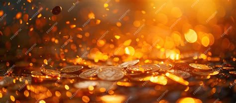 Premium Photo | CloseUp of Shiny Golden Coins