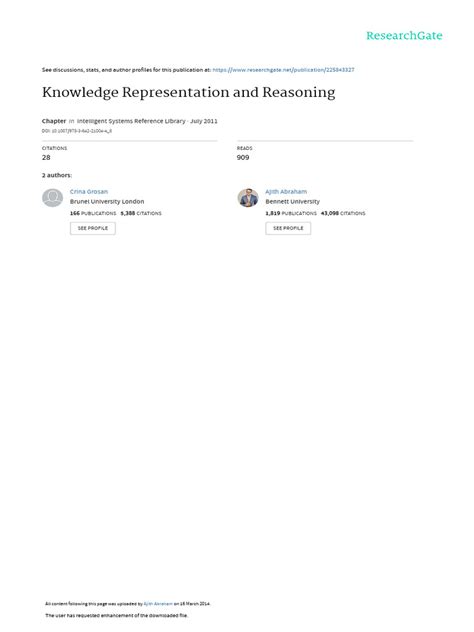Knowledge Representation And Reasoning Pdf