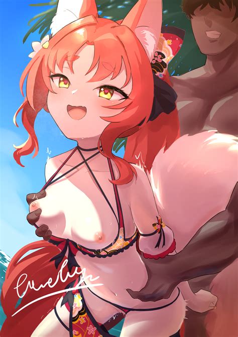 Towofuya Naka Azur Lane Naka Foxy Summer Surfer Azur Lane Azur Lane Commission