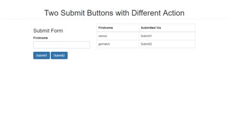how to create two submit buttons with different action in one form