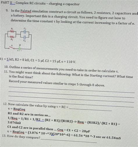 Solved Part Ii Complex Rc Circuits Charging A Capacitor L Solved Part Ii Complex Rc Circuits Charging A Capacitor L