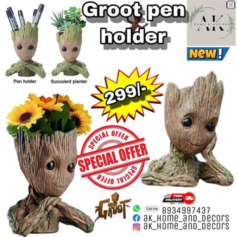 Ceramic Green Groot Pen Stand For Office At Rs 299 In Gurugram Id