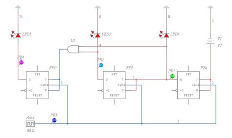 3 Bit Synchronous Up Counter Multisim Live