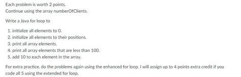 Solved Each Problem Is Worth Points Continue Using The Chegg