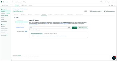 how to search html using mongodb atlas search dev tails