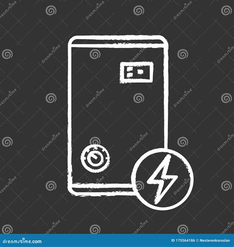 Electric Heating Boiler Chalk Icon Stock Vector Illustration Of