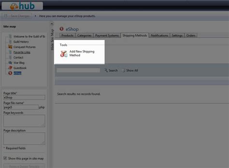 How Can I Configure Shipping Methods Within EShop Web Hosting Hub