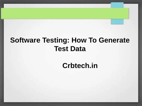 PPT Software Testing How To Generate Test Data PowerPoint Presentation ID 7495957