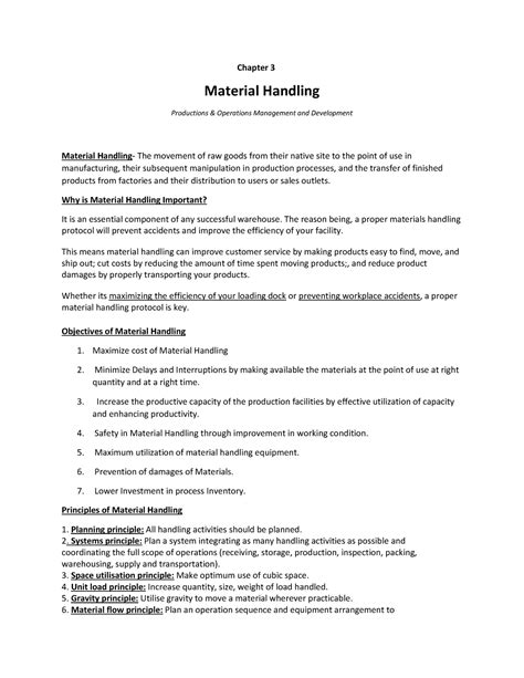 Chapter 3 Report Chapter 3 Material Handling Productions And Operations