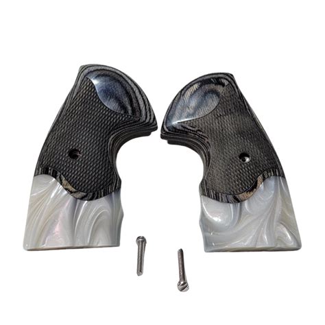 Black Rosewood With Pearl Accent Grips For The Colt Python Grips Colt