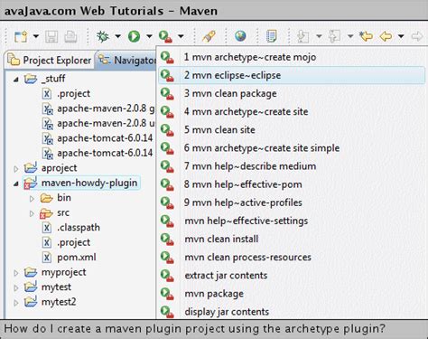 How Do I Create A Maven Plugin Project Using The Archetype Plugin Web Tutorials Avajava Com