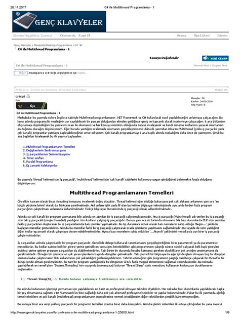 C Ile Multithread Programlama 1 Pdf