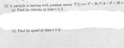 solved a particle is moving with position vector r vector
