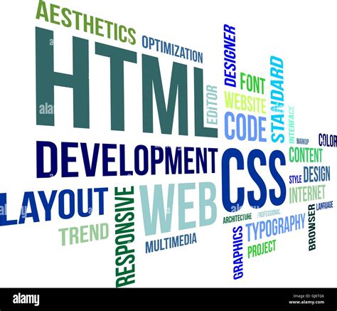 Word Cloud Html And Css Stock Vector Image Art Alamy