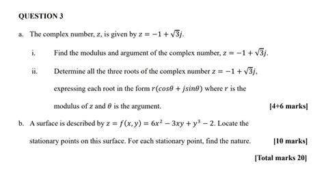 Solved QUESTION 3a. ﻿The complex number, z, ﻿is given by | Chegg.com