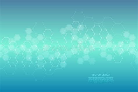 Geometric Abstract Background With Hexagons Structure Molecule And