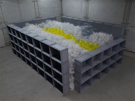 Robots Built Cave Like Pavilion From 120000 Interlocking Spikes And Balls