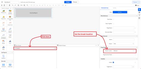 how to create report with one record per page