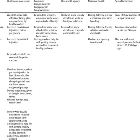 Identified Predictors For Corresponding Themes From The Iterative