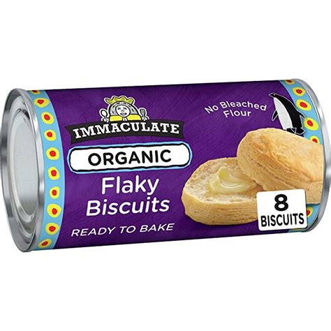 Immaculate Baking Organic Flaky Biscuits Refrigerated Dough 8 Biscuits 16 Oz Flaky