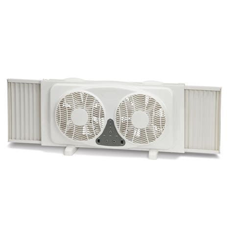 9 Inch Twin Window Fan 3 Speed Reversible Air Quiet Flow And Thermostat