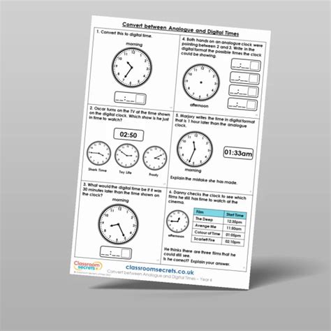 Year 4 Convert Between 12 Hour And 24 Hour Digital Time Varied Fluency ...